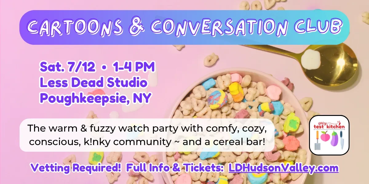 Cartoons & Conversation Club (July 2025) by LessDeadStudio | Plura