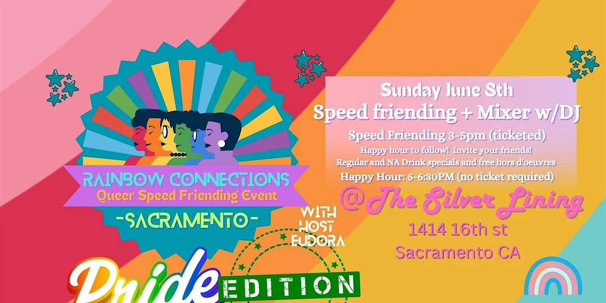 Rainbow Connections Speed Friending: Pride edition by Rainbow Connections Sacramento | Plura